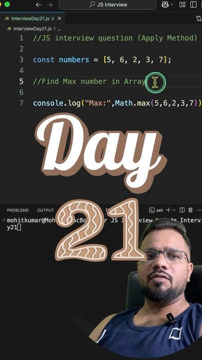 JavaScript Interview Question #21 | #MohitDecodes #code #logic #interview #javascript #DSA # ...