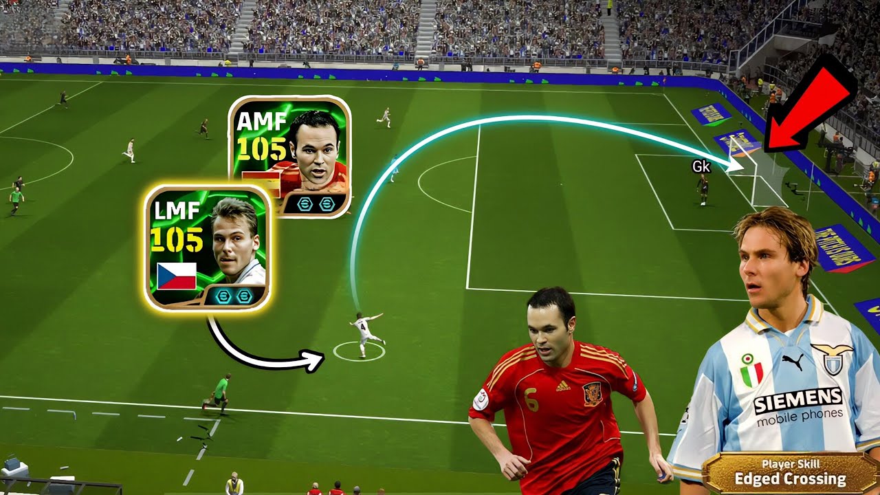 P. NEDVED Epic Double Booster + 105 A. Iniesta = ? 😳💥 | BEST MIDFIELDER COMBO 🤔🔥 | efootball ...