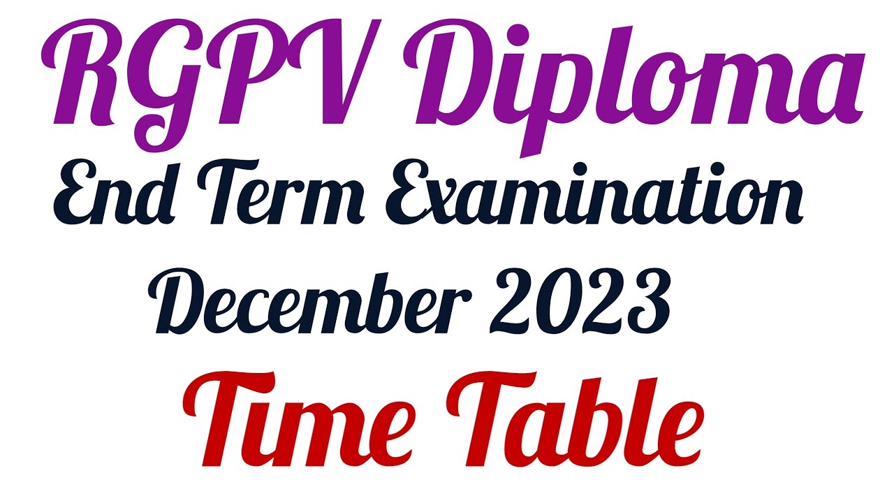 RGPV Diploma Dec 2023 Examination - YouTube