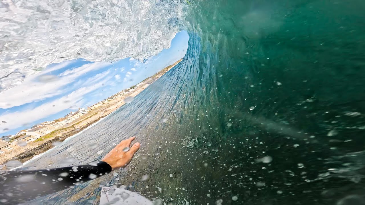 ULTRA SHALLOW CORNISH REEF + HECTIC BEACH BREAK (POV SURF) - YouTube