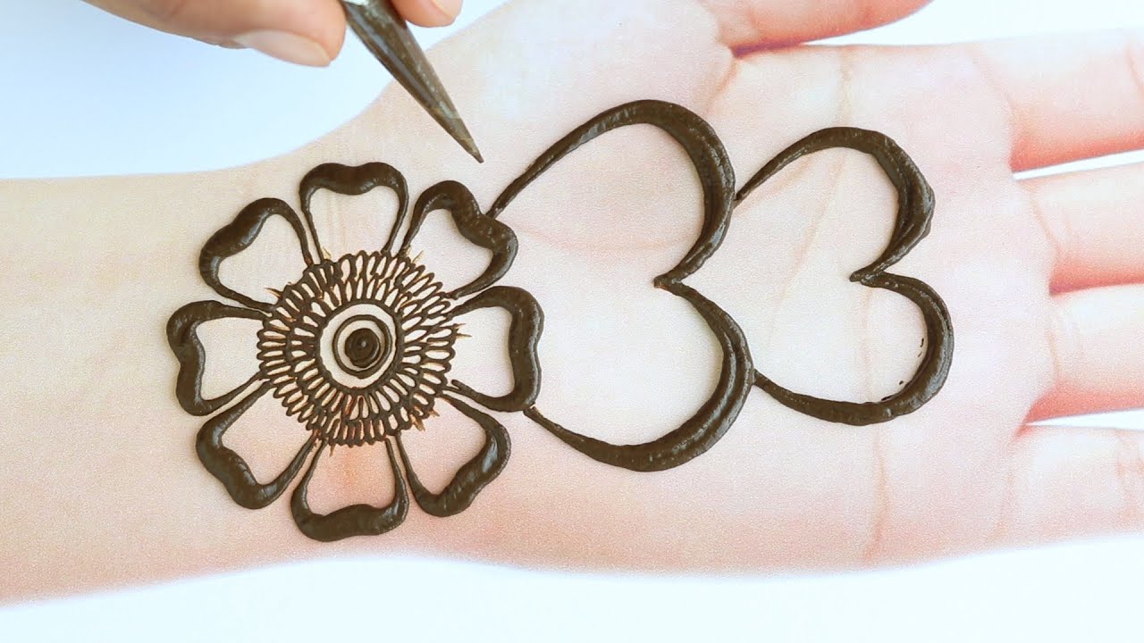 Easy Stylish Simple Heart Mehndi design - Beautiful Mehendi design for ...