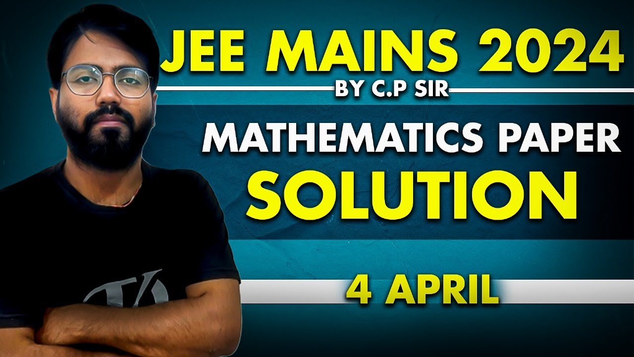 JEE mains 2024 paper solution | 4th april shift 1 | jee mains paper ...