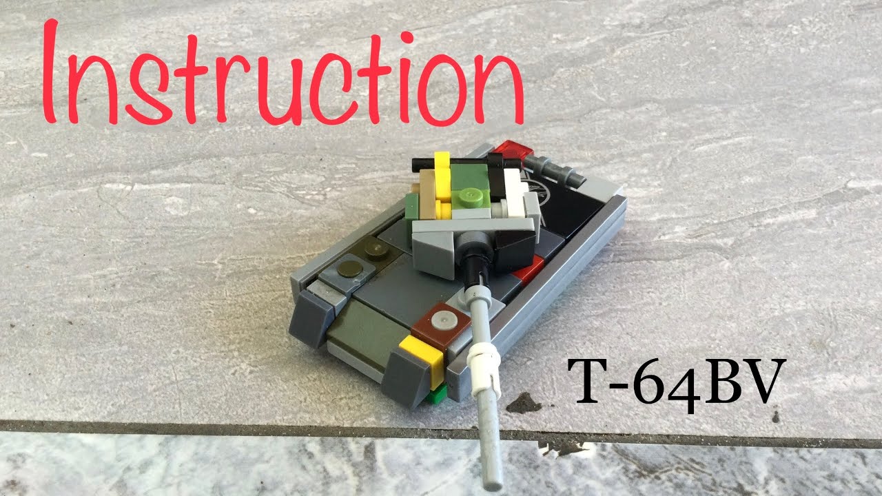 Mini lego T-64BV MBT tank instruction - YouTube