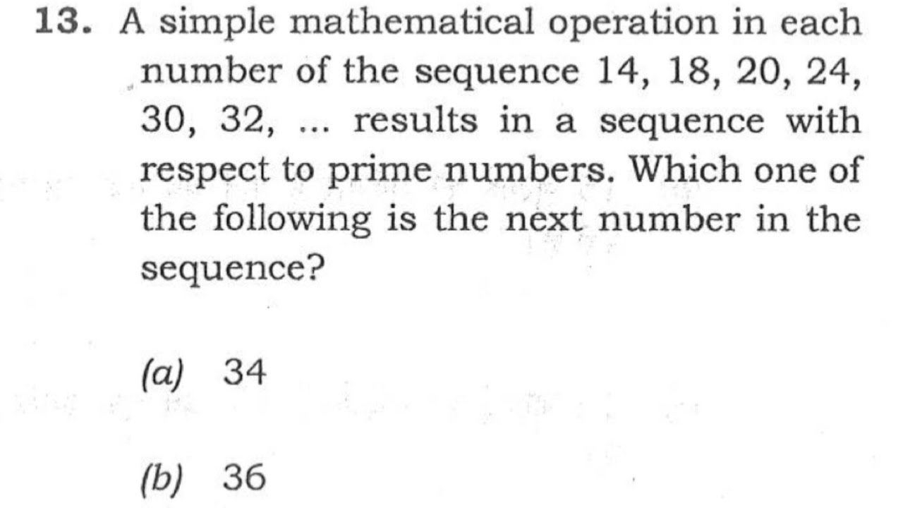 CSAT 2020 Solved Paper | A simple mathematical operation in each number ...