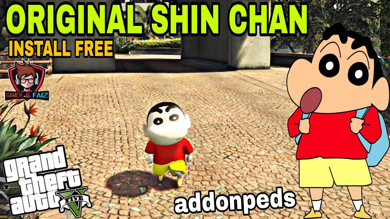 How To Install Shin chan mod in gta 5 Free addonpeds ! Gamerfaiz - YouTube
