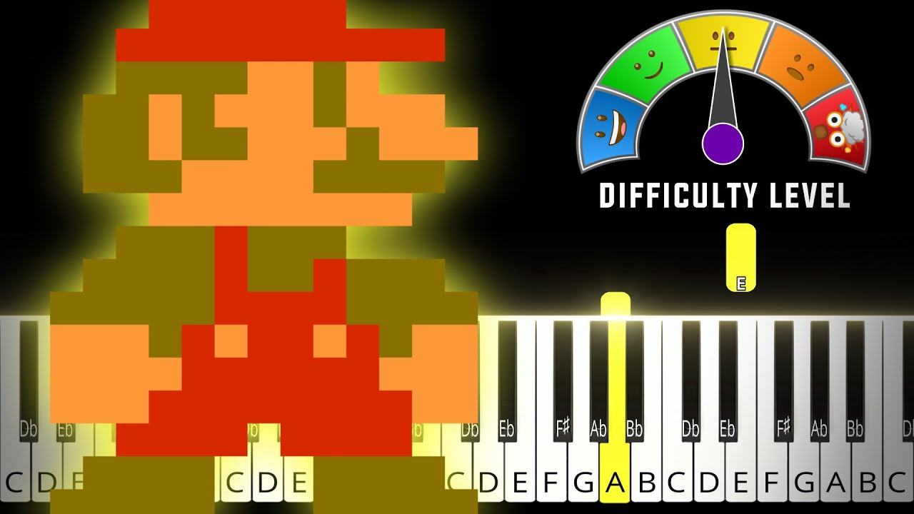 Underwater Theme - Super Mario Bros | MEDIUM Piano Tutorial + Sheet ...