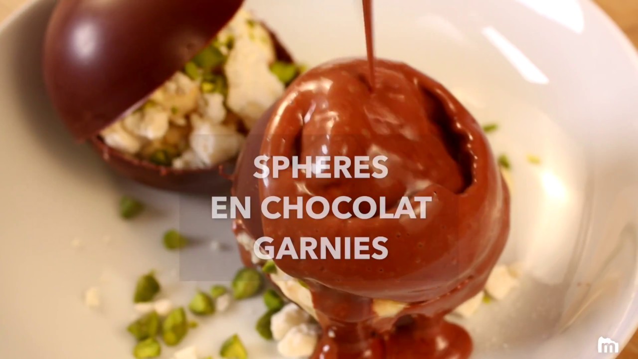 Sphères en chocolat garnies - YouTube