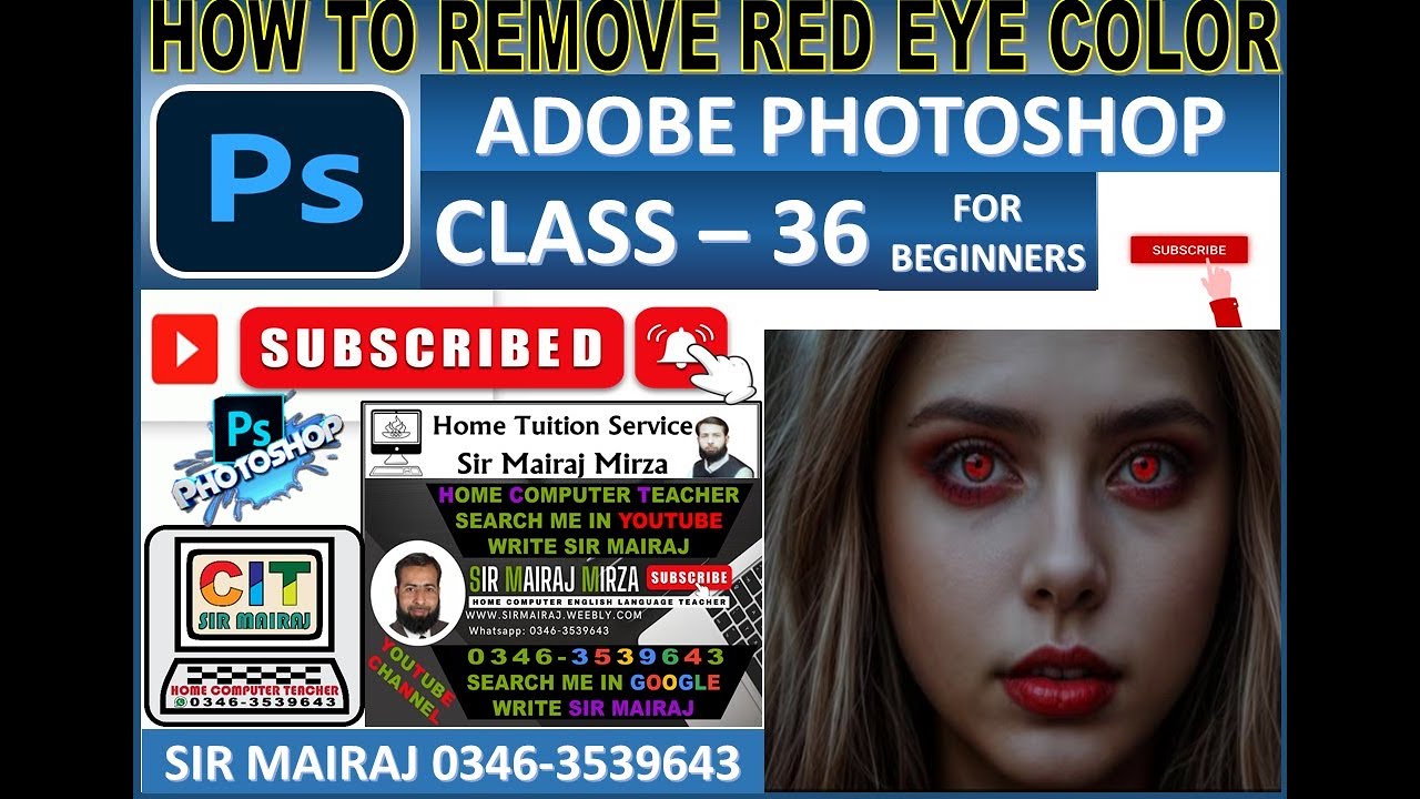 36 HOW TO REMOVE RED EYE COLOR IN ADOBE PHOTOSHOP BY SIR MAIRAJ #love # ...