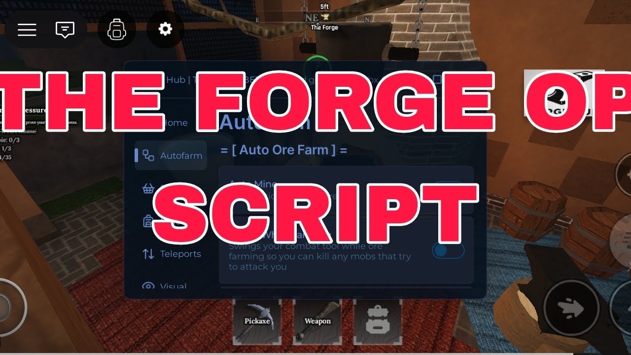 The Forge [BETA] OP script | ROBLOX MOBILE | Auto ore, auto swing, auto ...