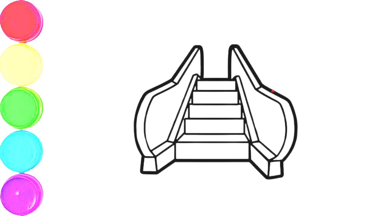 How to Draw Escalator Drawing Easy | Escalator Drawing Step by Step ...