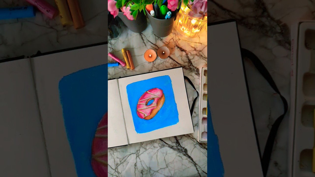 Oil pastel, donuts, artist, How to use oil pastel, Summer camp #art # ...