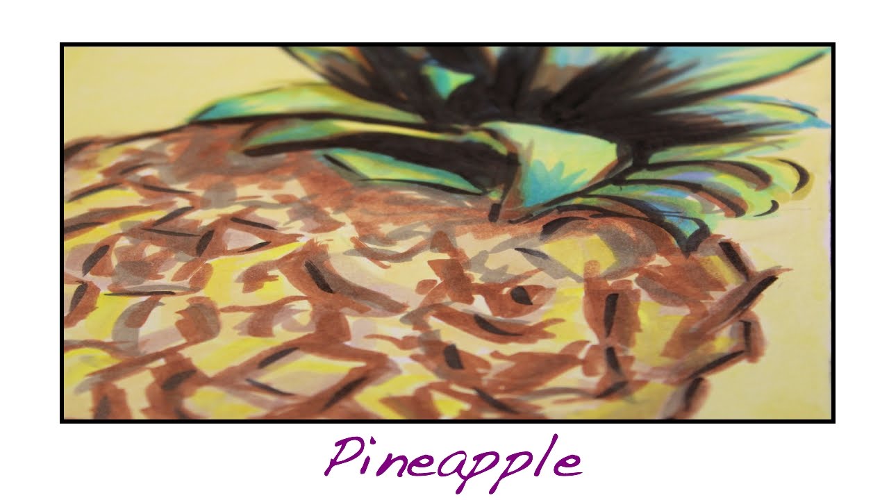 Copic Marker Drawing - Pineapple - YouTube