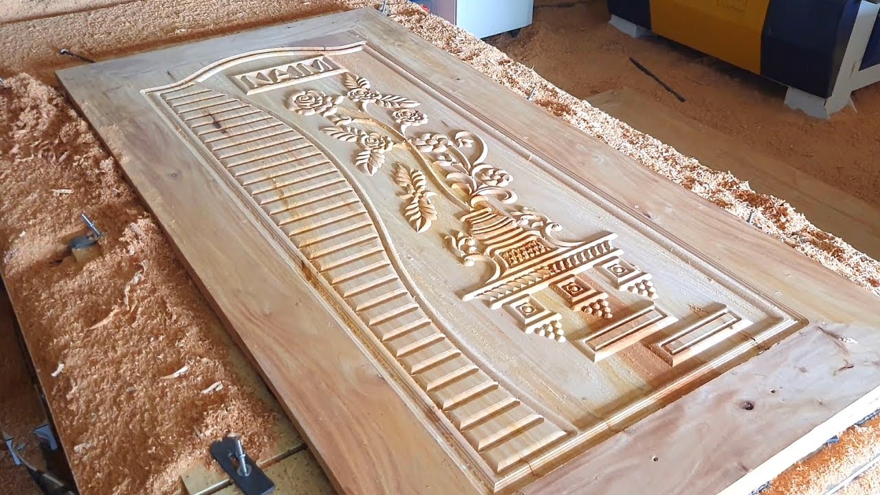 Amazing smart wooden Door design by cnc router machine || luxury Door ...