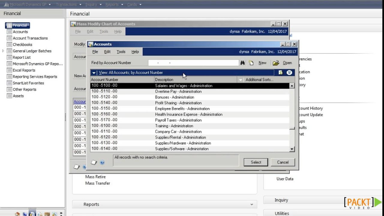 Microsoft Dynamics GP Techniques Tutorial: Updating Chart of Accounts ...