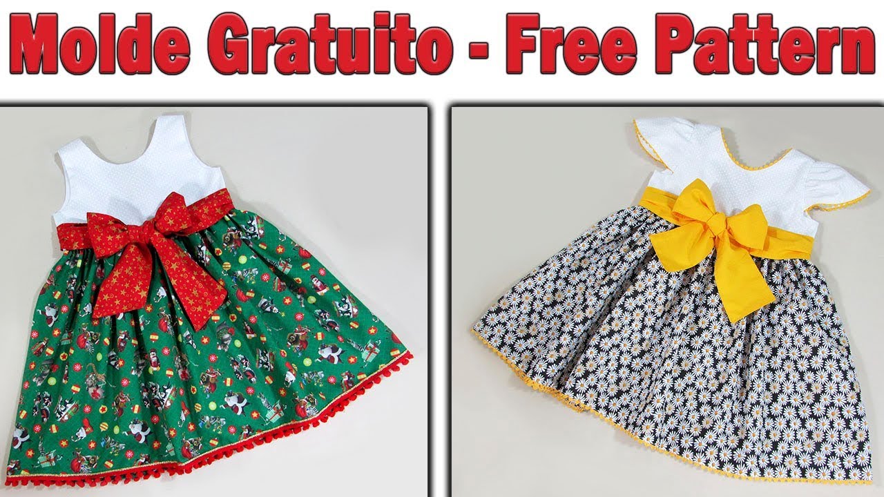 Dois Vestidos: Temático de Natal e Margaridas - 5 anos - Molde Gratuito ...