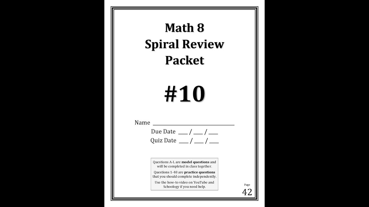Math 8 - Spiral Review Packet #10 - YouTube