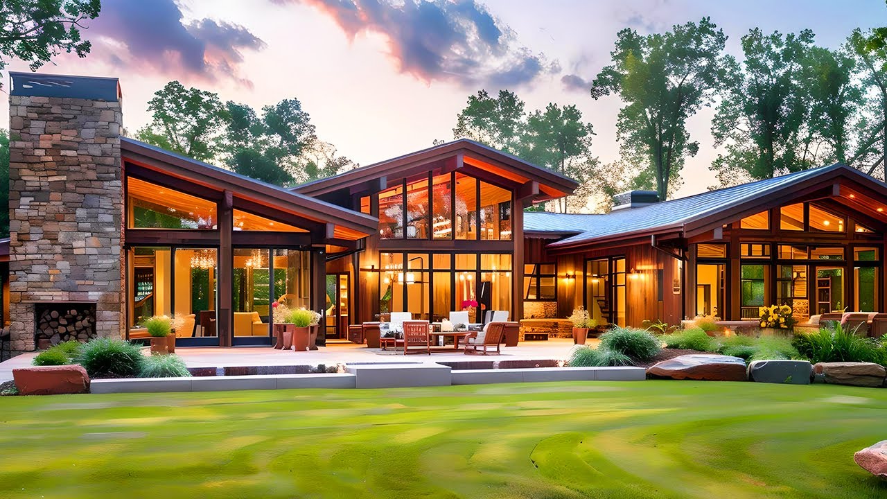 Modern Rustic Retreat: Sleek Lines Harmonize with Natural Warmth for ...