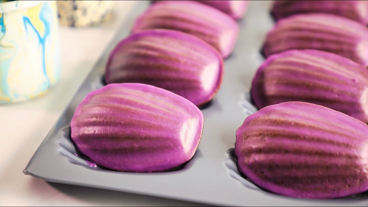 簡易紫薯味煉奶瑪德蓮 Easy Purple Sweet Potato (Ube) Condensed Milk Madeleines ...