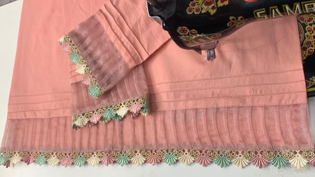 Simple & Beautiful Daman Design ||with Organza ||sewingidiaswithanila ...