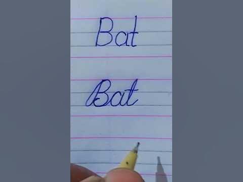 B for bat,bat in cursive writing, How to write bat,cursive handwriting ...