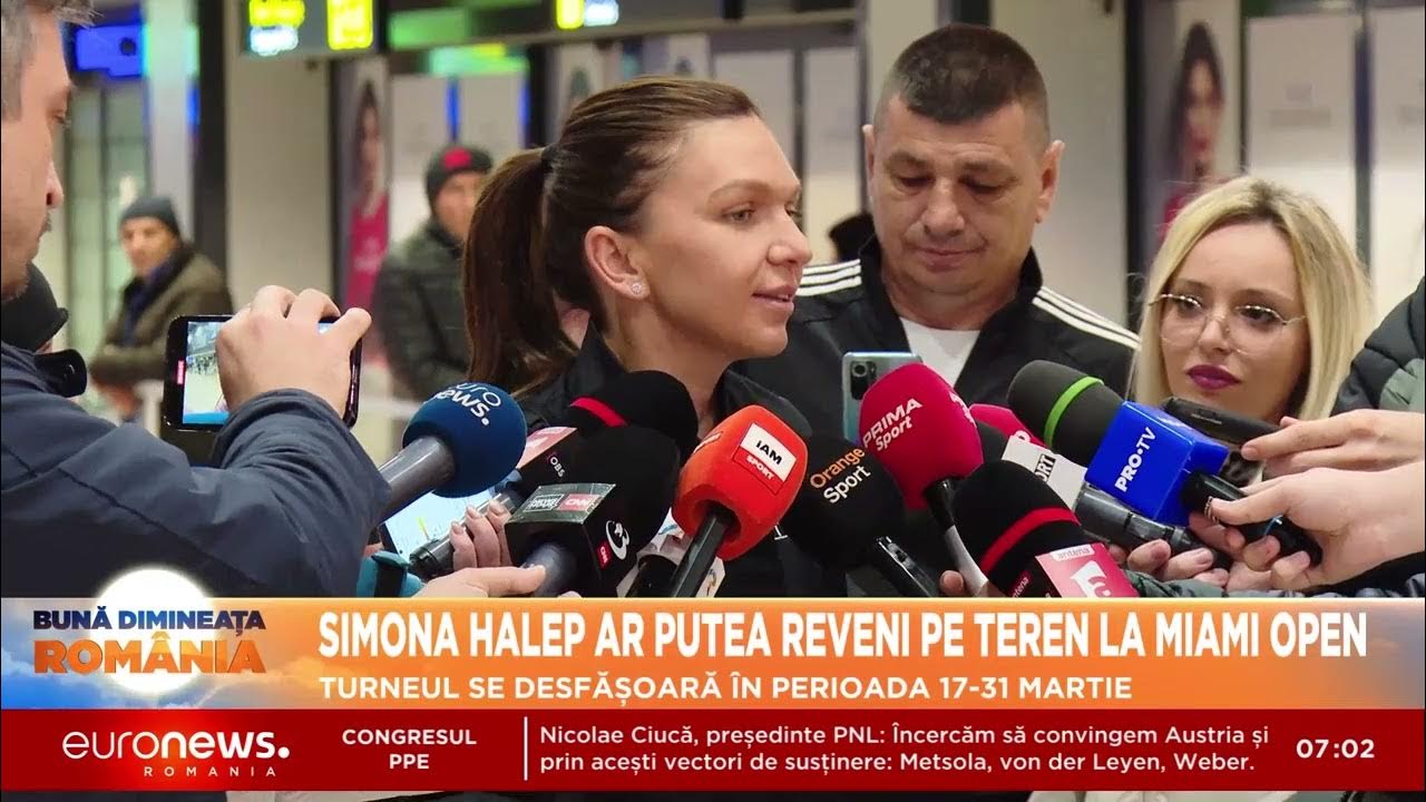 Primele cuvinte ale Simonei Halep la întoarcerea în România, după decizia TAS - YouTube