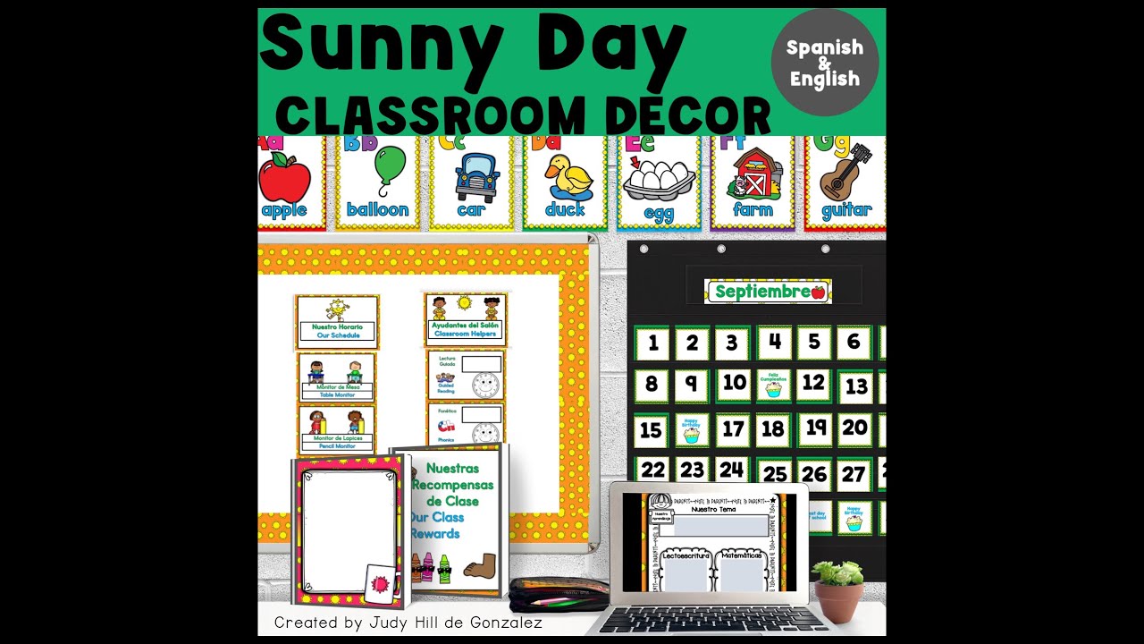 Edit Your PowerPoint Bilingual Classroom Decor Set - YouTube