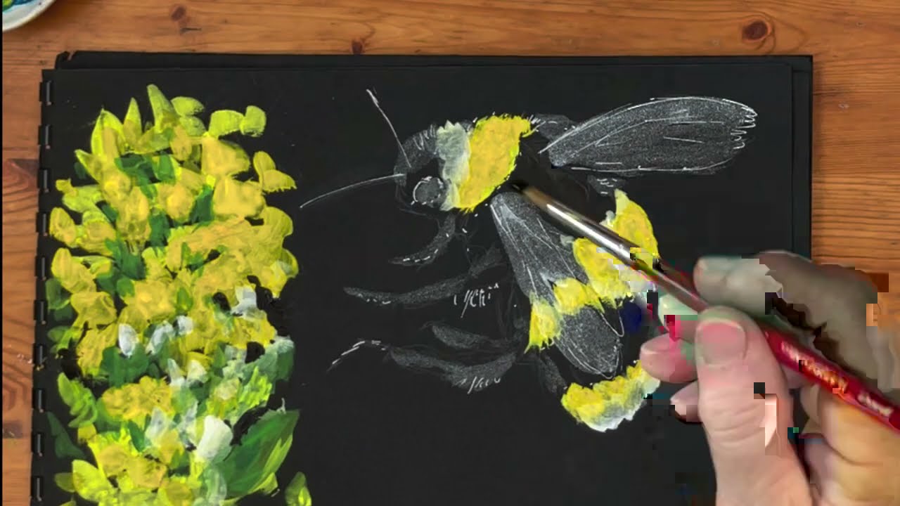 Beginners Gouache Tutorial How To Paint A Bumblebee In Opaque Watercolor Easy Step By Step beginners-gouache-tutorial-how-to-paint-a-bumblebee-in-opaque-watercolor-easy-step-by-step
