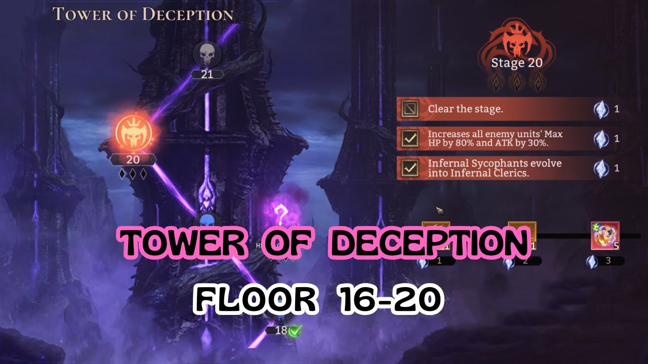 Watcher Of Realms| Tower of Deception Floor 16-20 - YouTube
