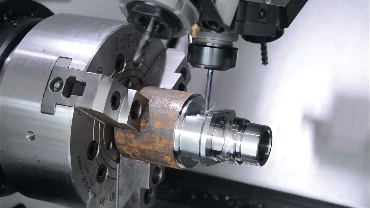 CNC Machine Turn Mill Cutting metal Plastic. CNC Turning Center - YouTube