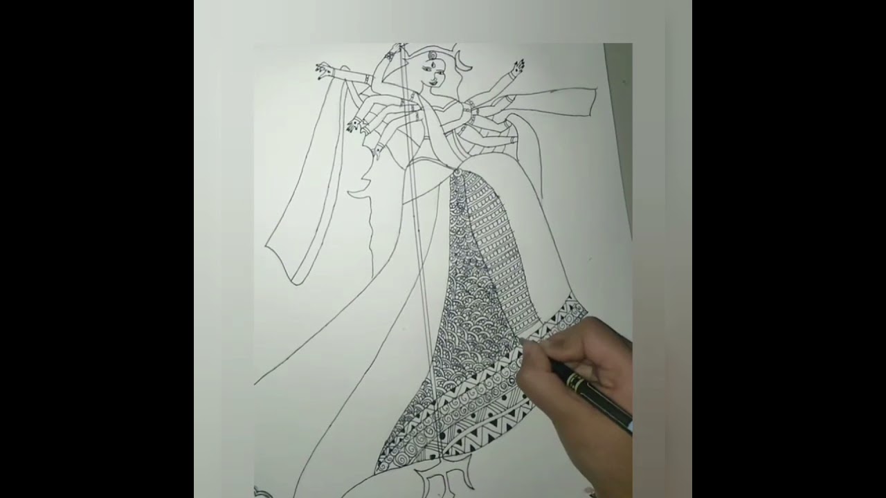 Navratri special Mataji drawing😊 #drawings - YouTube