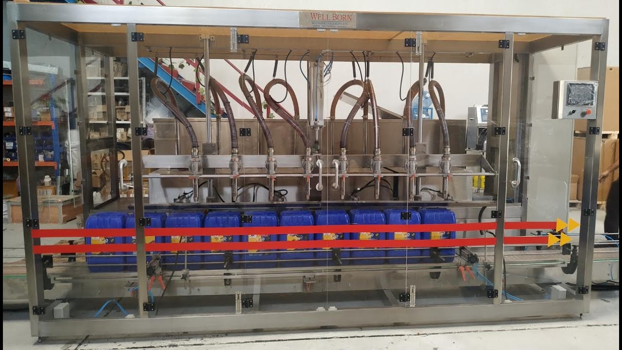 HIGH SPEED AUTOMATIC 8-HEAD GEAR PUMP FILLING MACHINE - YouTube