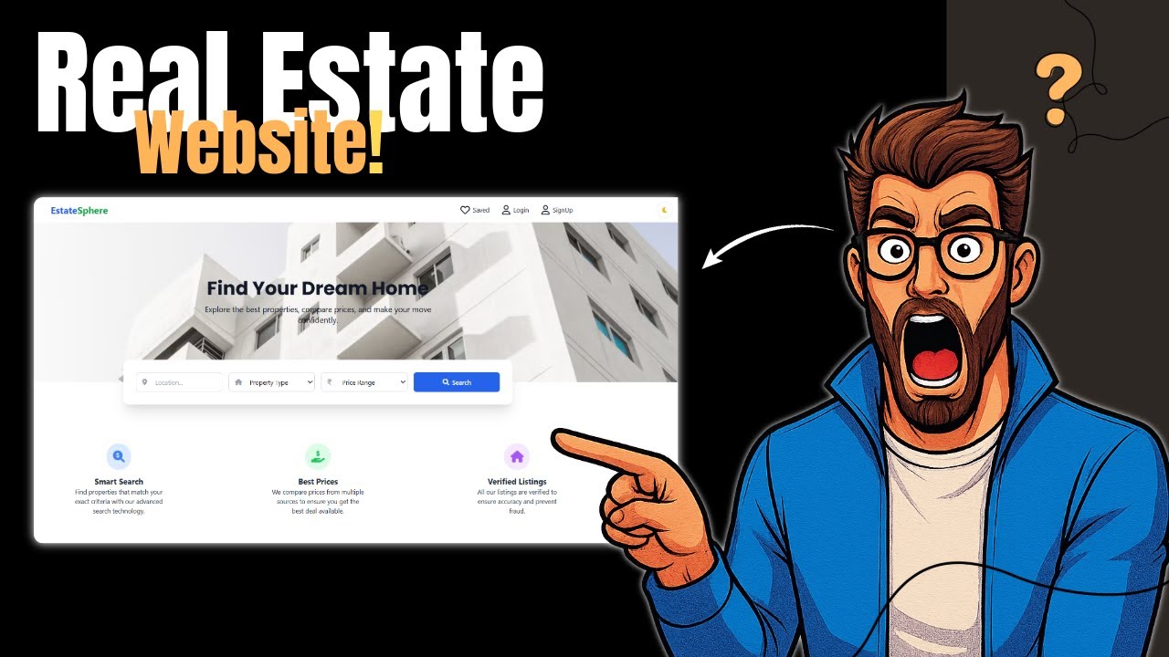 Build a REAL ESTATE Website with HTML, CSS, JavaScript & Tailwind CSS ...