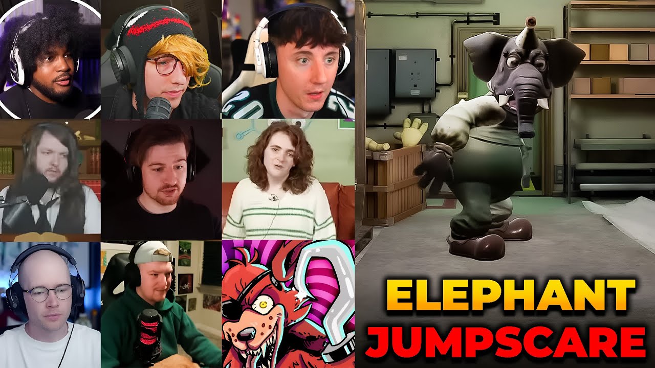 Youtubers React to the ELEPHANT JUMPSCARE in FNAF secret of the MIMIC ...