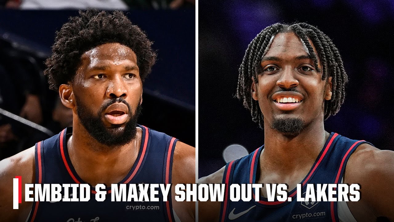 Joel Embiid & Tyrese Maxey combine for 61 PTS in BLOWOUT of Los Angeles ...