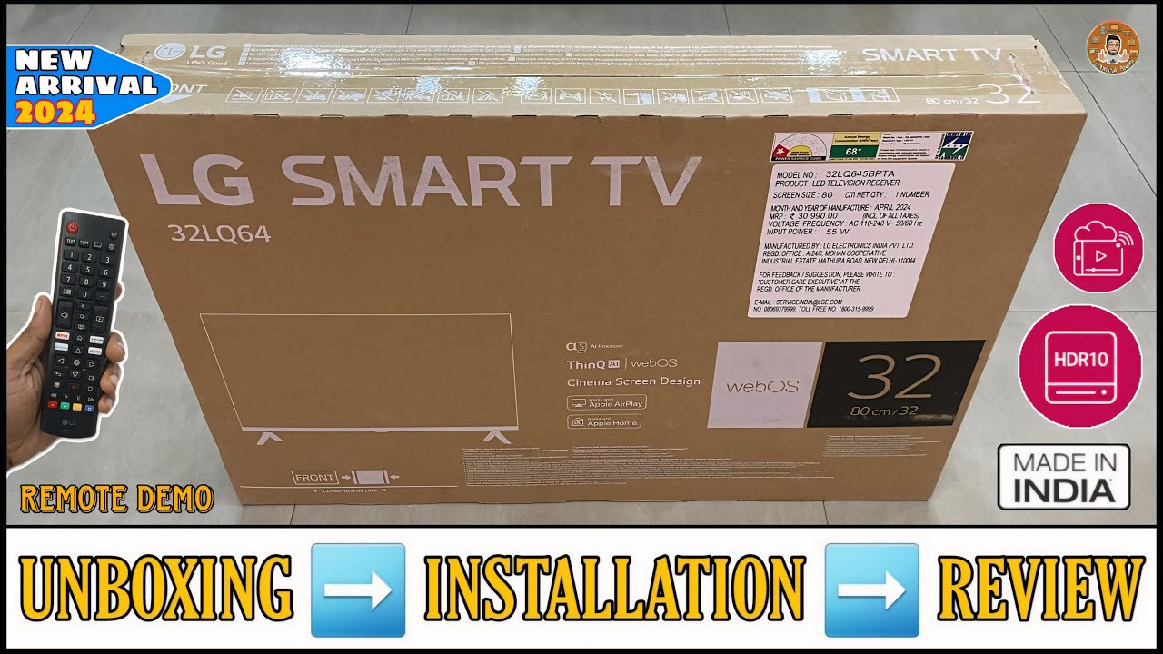 LG 32LQ645BPTA 2024 || 32 Inch Hd Webos Smart Tv Complete Unboxing And ...