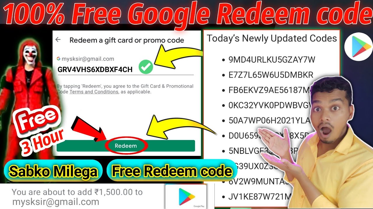 Google play redeem code how to get free play store redeem code free ...