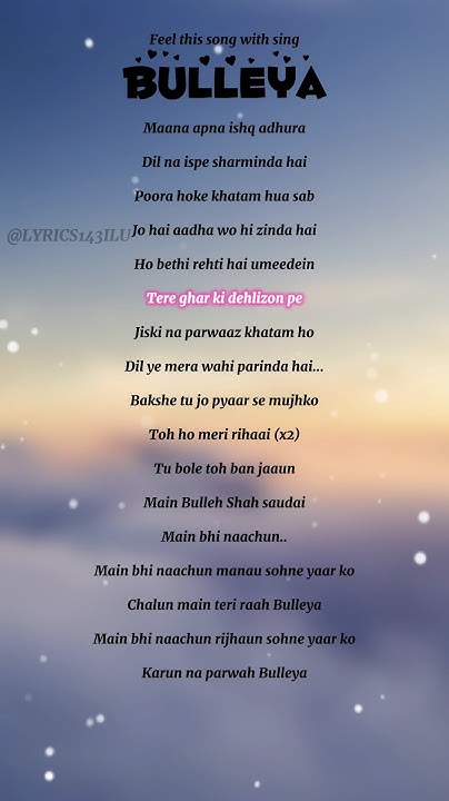 Bulleya |Full song lyrics | Sultan| Salman Khan, Anushka Sharma| papon|Vishal & Shekhar|Irshad ...