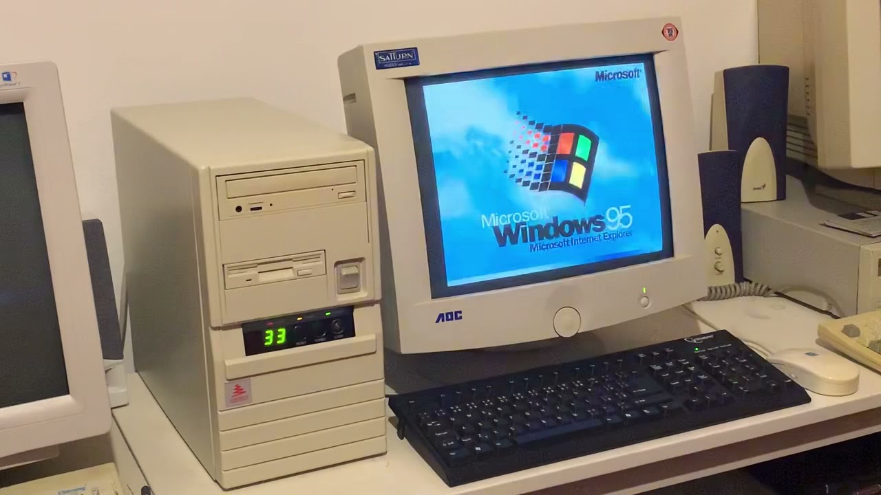 Startup and shutdown of an old 486DX2 PC - YouTube