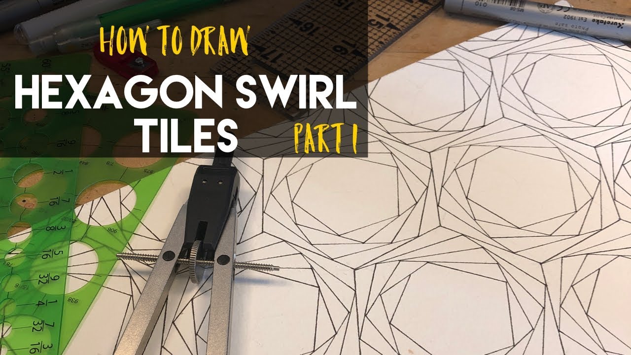 Drawing Hexagon Swirl Tiles Part 1 - YouTube
