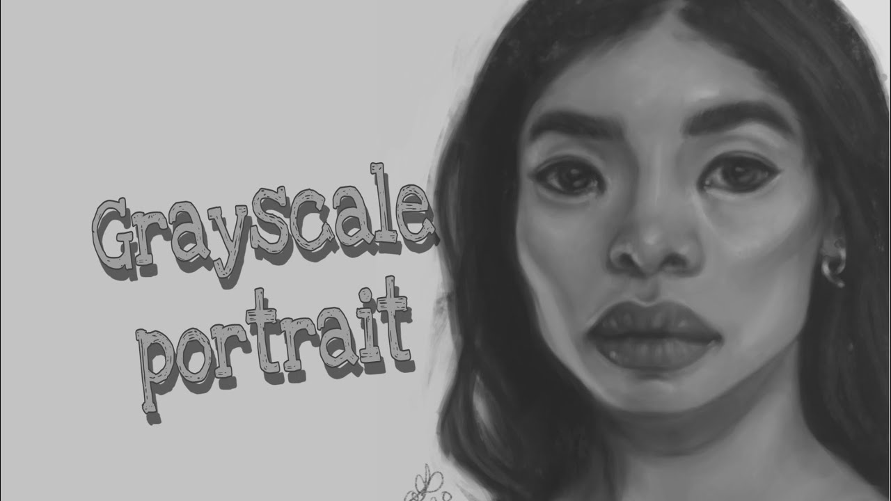 Grayscale portrait [Speedpaint] - YouTube