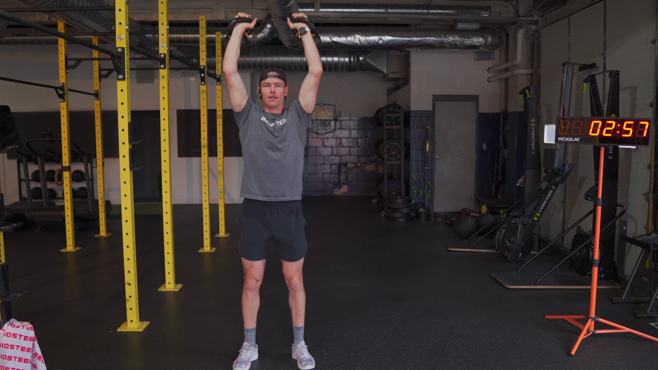 double kettlebell push press - YouTube