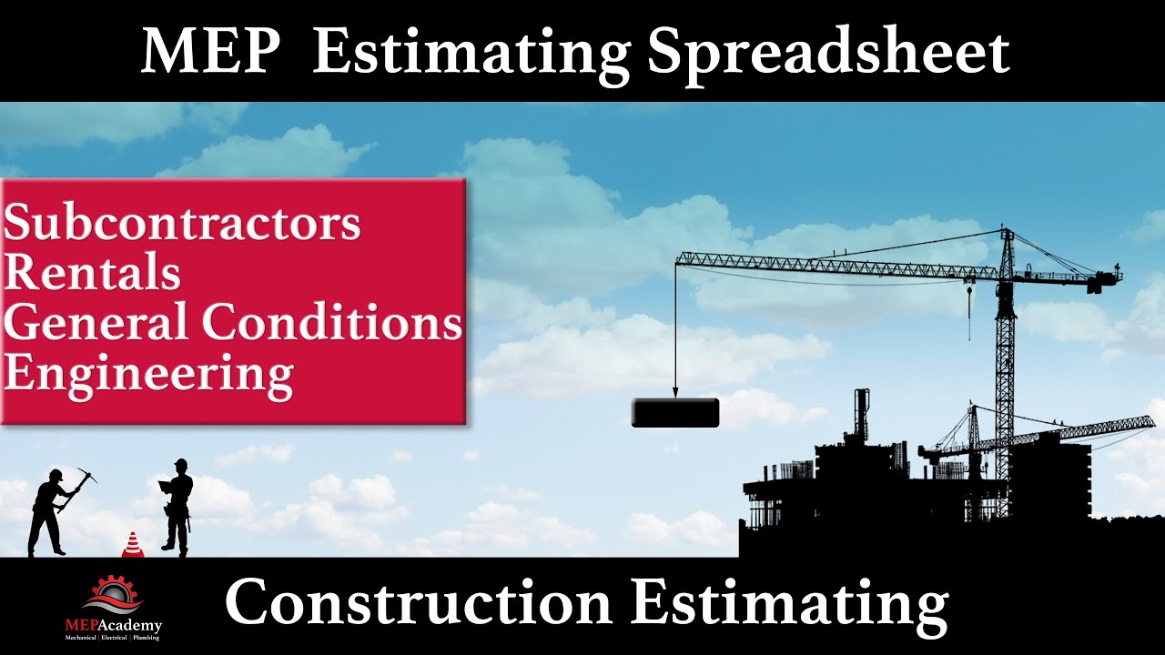 Estimating Spreadsheet - Subcontractors Rentals GCs and Engineering ...
