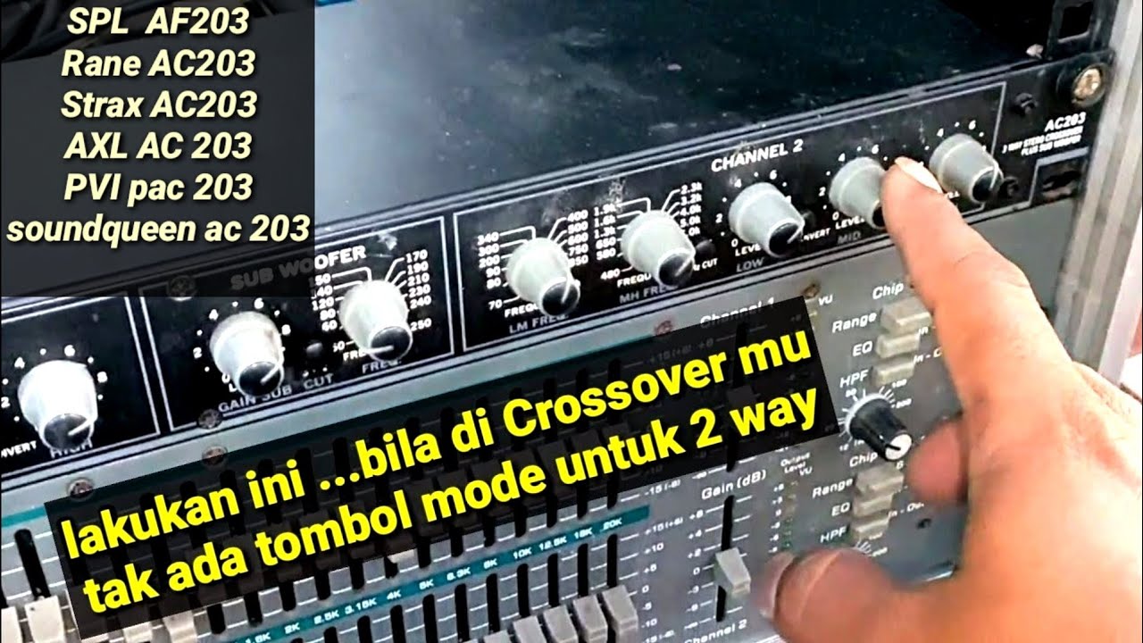 cara setting Crossover rane AC203 sub & full range - YouTube