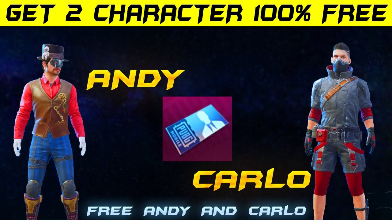 Free Bgmi Character | Andy character for free | Carlo character for ...