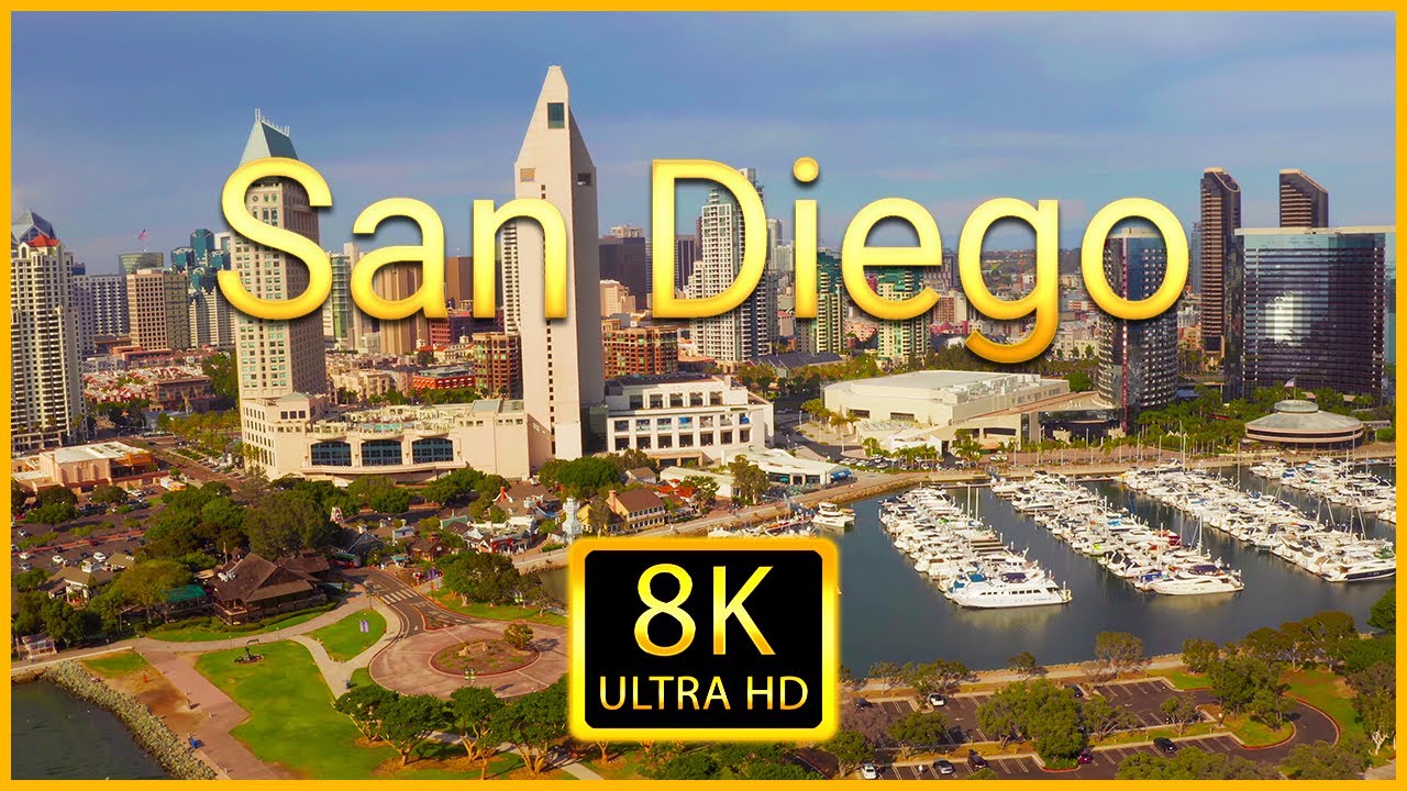 San Diego 8K ULTRA HD - Scenic Drone Relaxation Video With Calming ...
