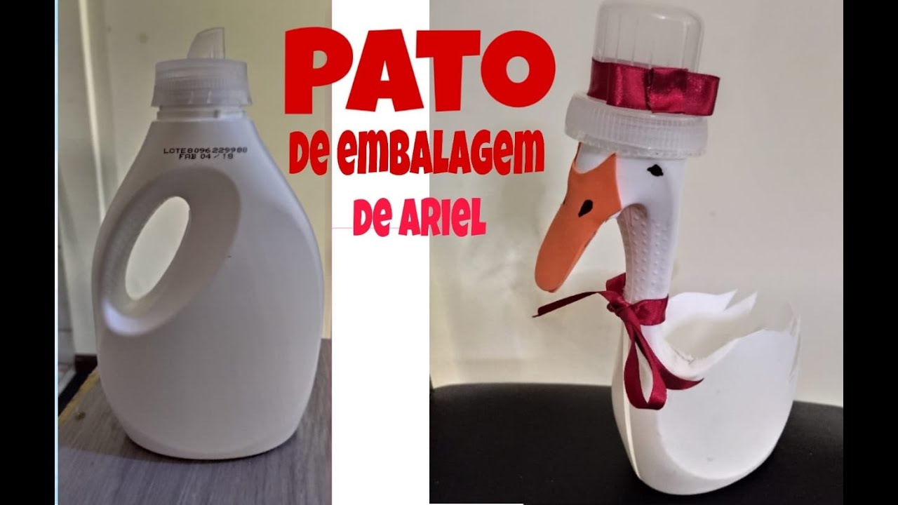 DIY- Pato de embalagem de sabão Ariel reciclável -Molde fácil e Grátis ...