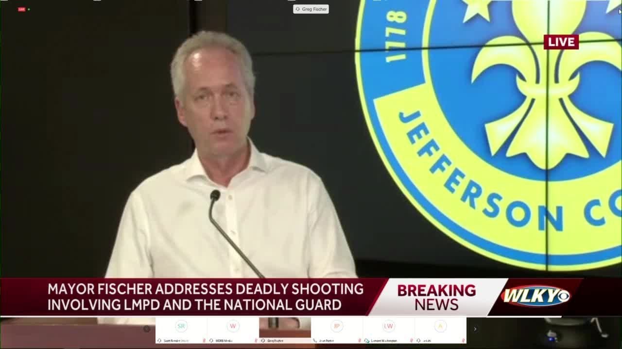 Mayor Fischer addresses deadly shooting involving LMPD, National Guard ...
