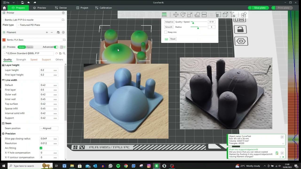 Bambu Labs P1P and P1S - Variable Layer Height and Adaptive Layers - YouTube
