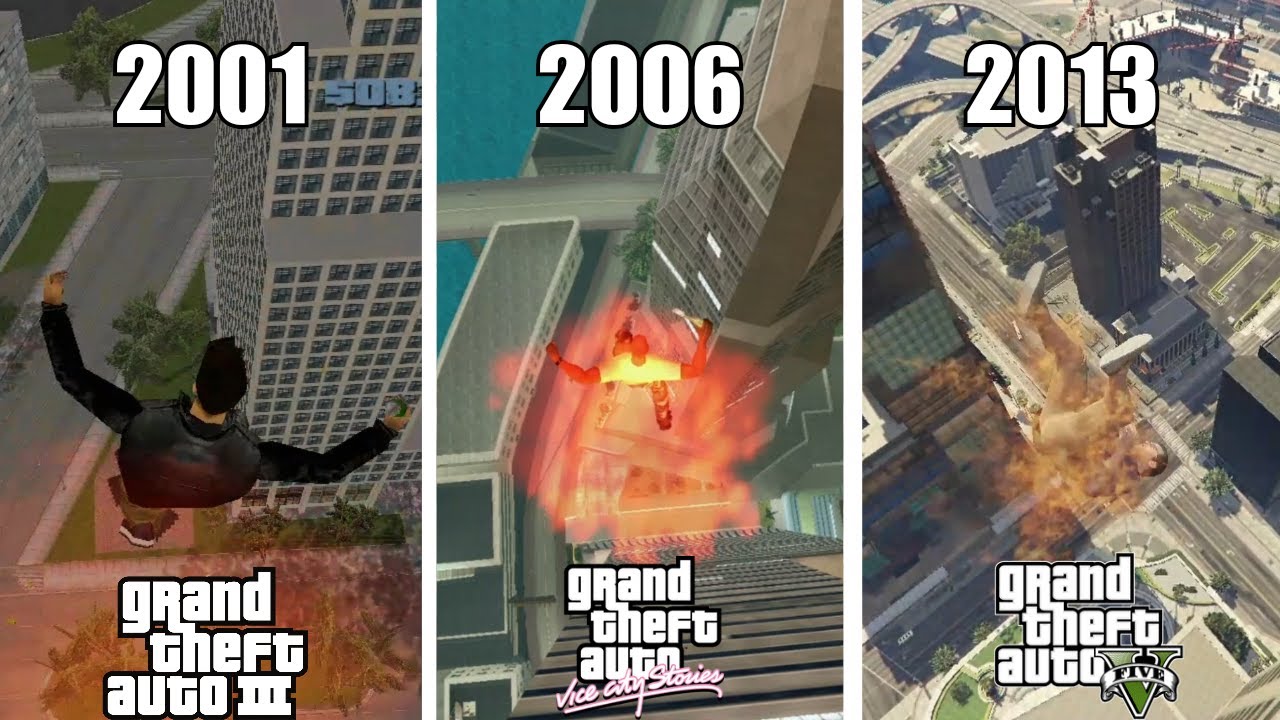 Jumping from the highest building while on fire in GTA Games (Gta VCS ...