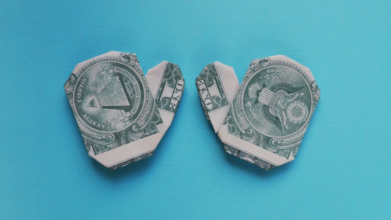 Nice MONEY MITTENS | Dollar Origami for Christmas | Tutorial DIY by ...